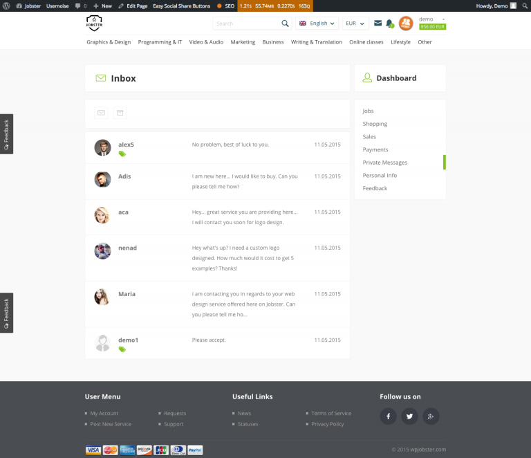 Messages - Jobster Wordpress Theme